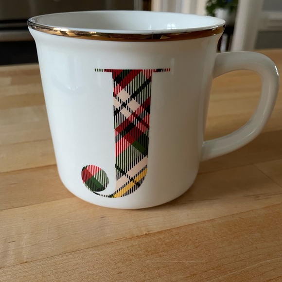 Pottery Barn | Dining | Pottery Barn Monogram Plaid Letter J Mug | Poshmark